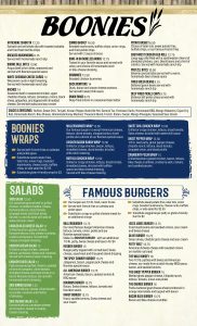 Menu - Boonies Bar And Grill